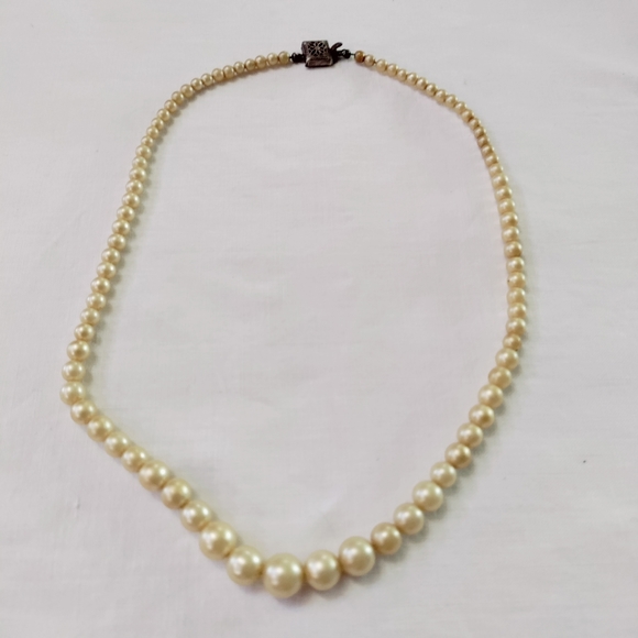 Vintage | Jewelry | Vintage Faux Pearl Bead Graduated Collar Necklace ...